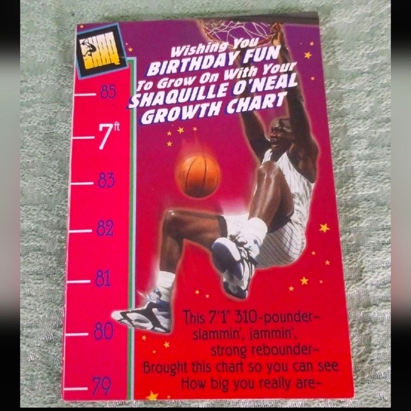 Hallmark | Party Supplies | Vintage Shaquille Oneal Birthday Card 88 ...